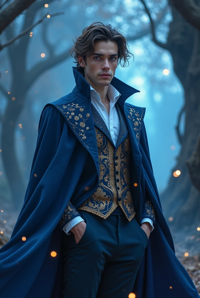 Wizard man, handsome adult, tall young man blue eyes Realistic - SeaArt AI