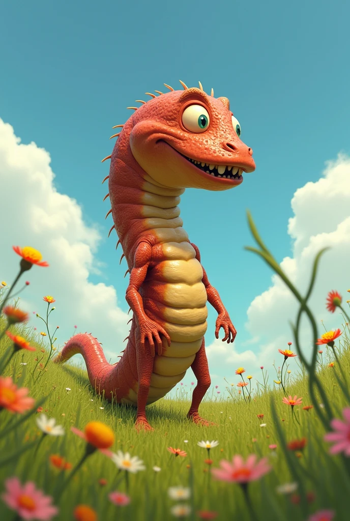 A worm with a human body - SeaArt AI