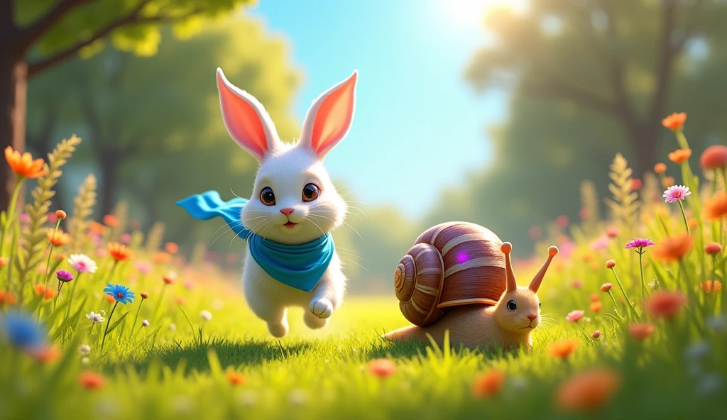 Ricky the rabbit and sammy the snail start the race..ricky the rabbit ...