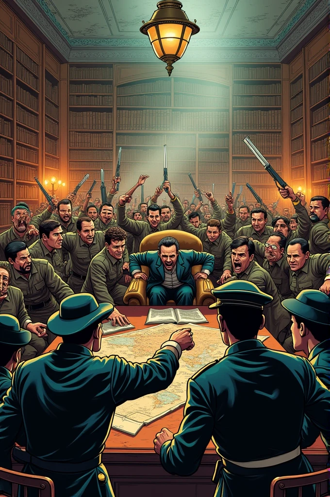 A British general office is killing many freedom fighters.dotted comic ...