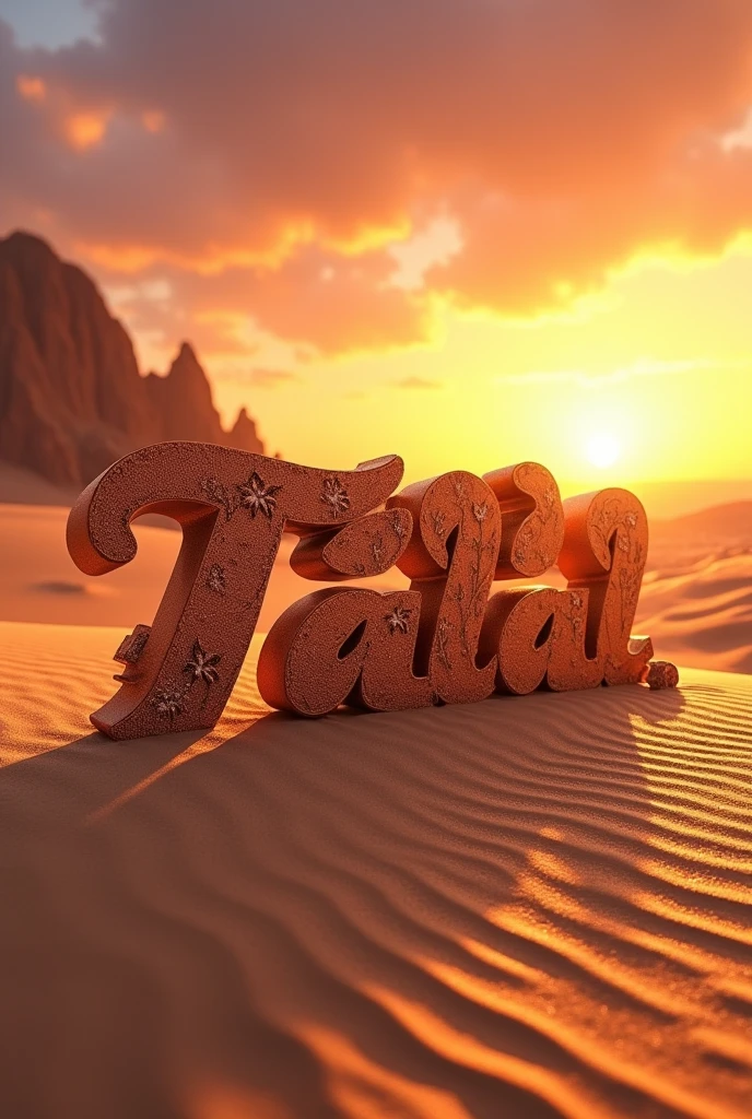 Rizwan,Talal name 3d design with desert - SeaArt AI