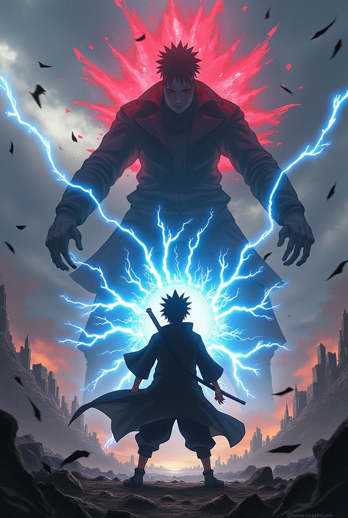 Sasuke Uchiha fighting with pain - SeaArt AI