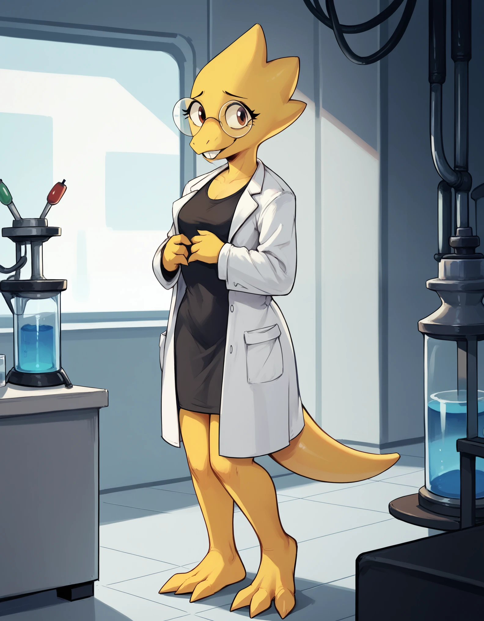 Score_9, score_8_up, score_7_up, reptilian, Alphys, brown eyes - SeaArt AI