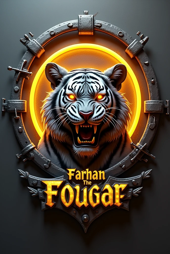 3D logo with name written "FARHAN the gouge" there is a picture of a ...