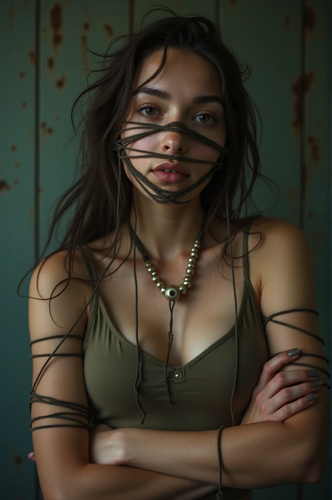 A girl gagged and tied up. - SeaArt AI