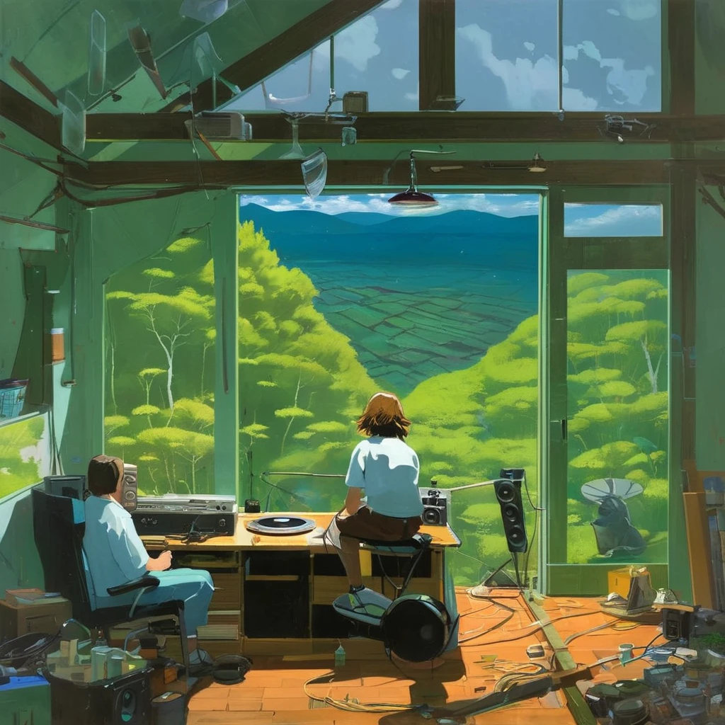 Record Cover Aphex Twin, The background color becomes softer - SeaArt AI