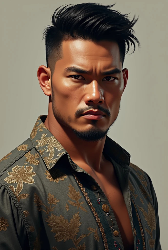 Portrait of a filipino man in fierce wearing barong - SeaArt AI