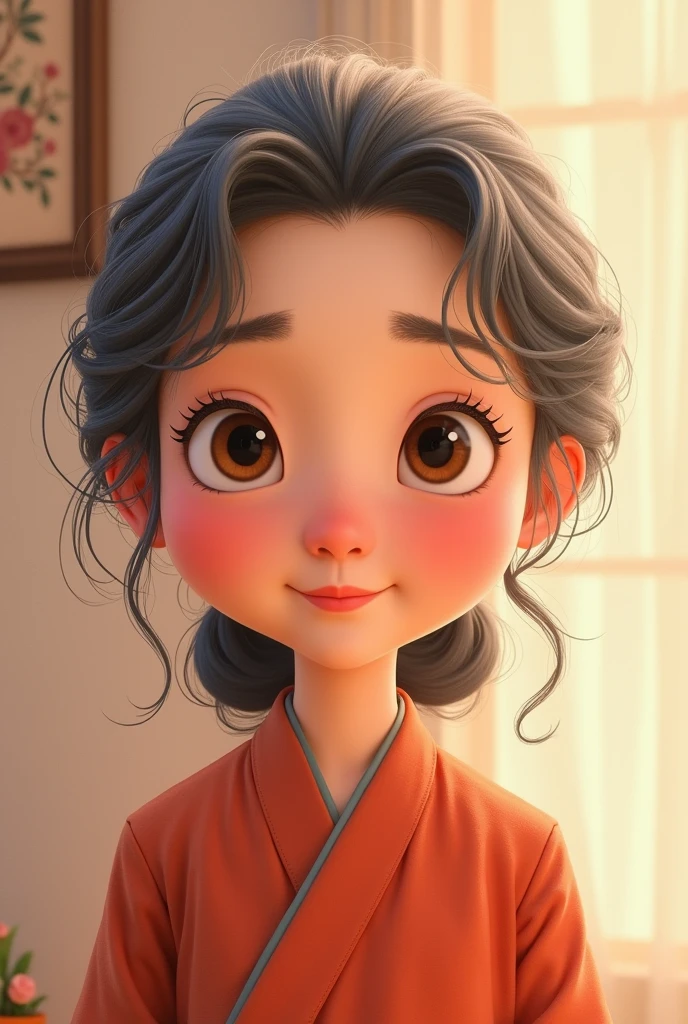 Pixar style image with character's almond shaped brown eyes - SeaArt AI