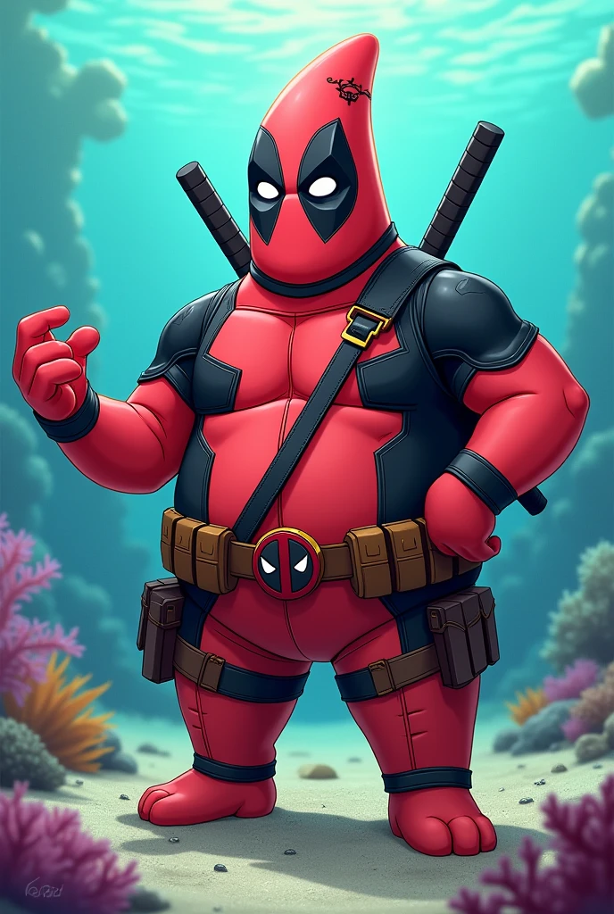 Patrick com roupa de Deadpool - SeaArt AI