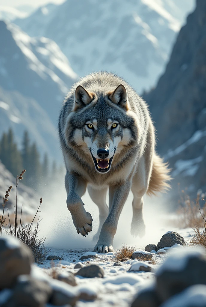 Create a wolf that is running - SeaArt AI