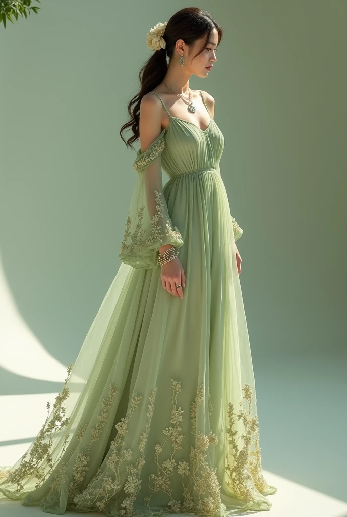 A flowing and elegant A-line maxi dress that emphasizes simplicity but ...
