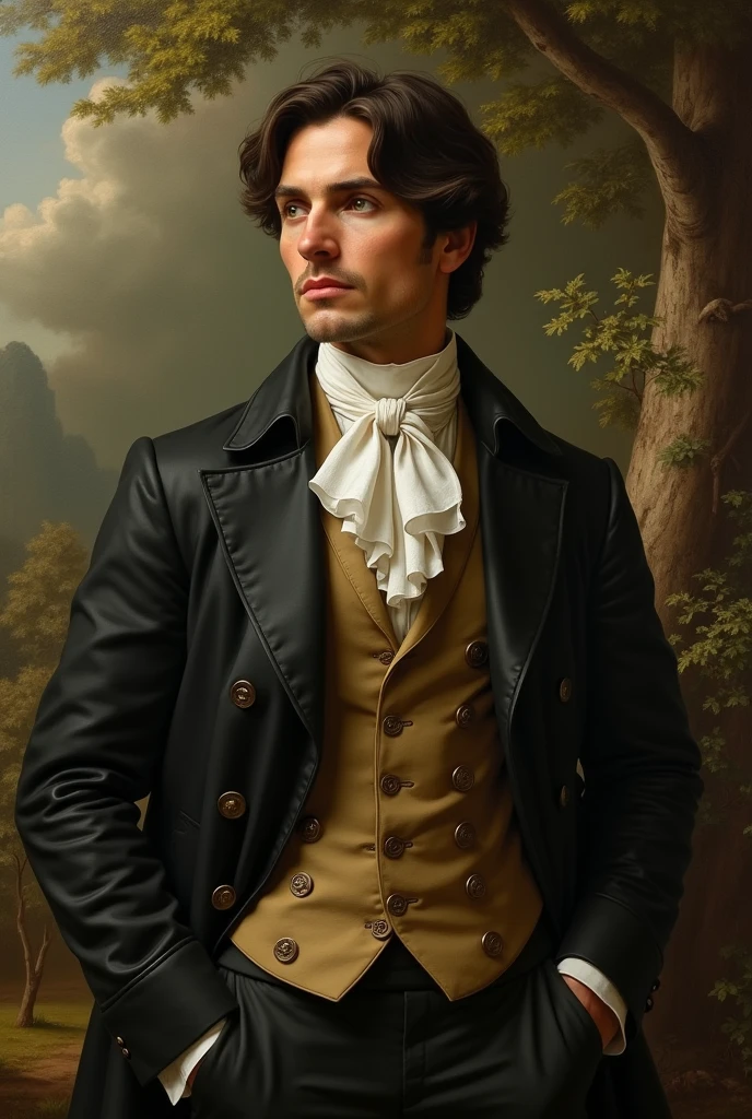 A painting of a gentleman from the European Romantic period - SeaArt AI