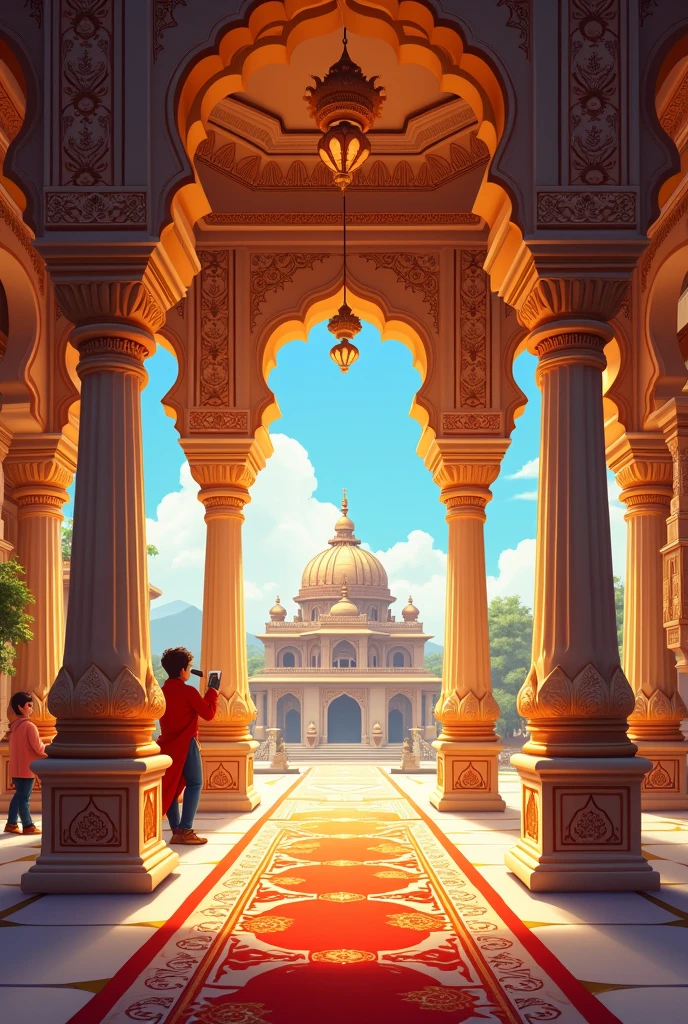 Cartoon ke image m haweli ke andar ka photo - SeaArt AI