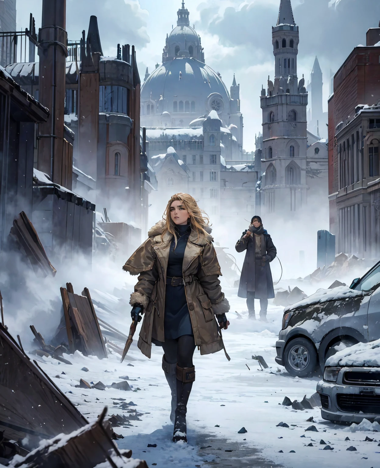 **Florence Pugh as the Broken Wanderer:** Covered in dirt, wearing torn ...