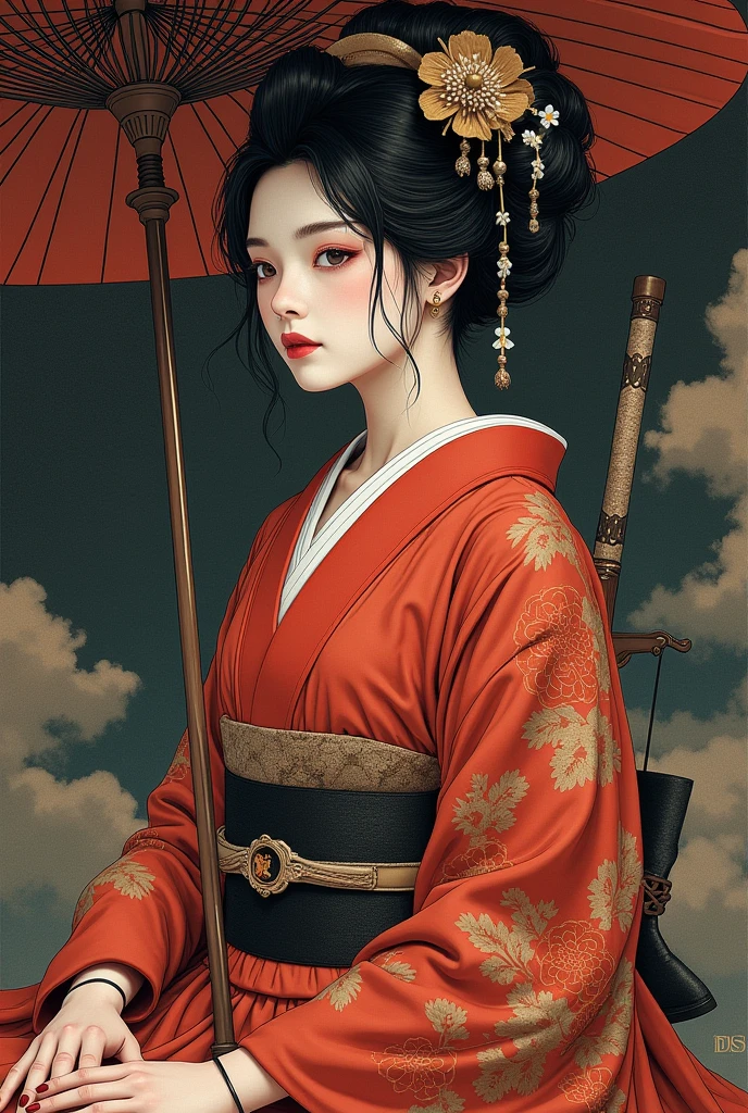 (Ultra-detailed face, looking away, Fantasy Illustration with Gothic ...