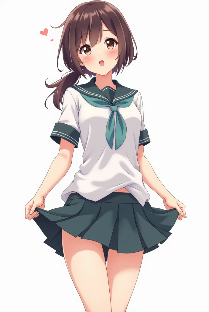 下着なしで短いスカートを着た女子高生を描く, 彼女はスカートを持ち上げた - SeaArt AI