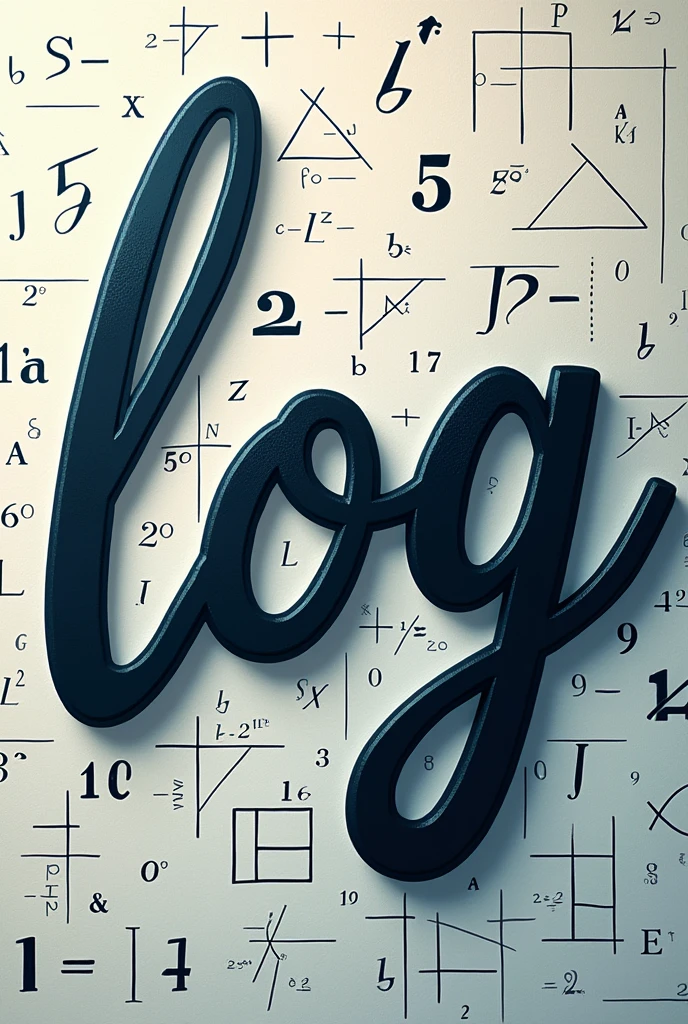 Create a registroo for a written math channel "log" in cursive writing ...