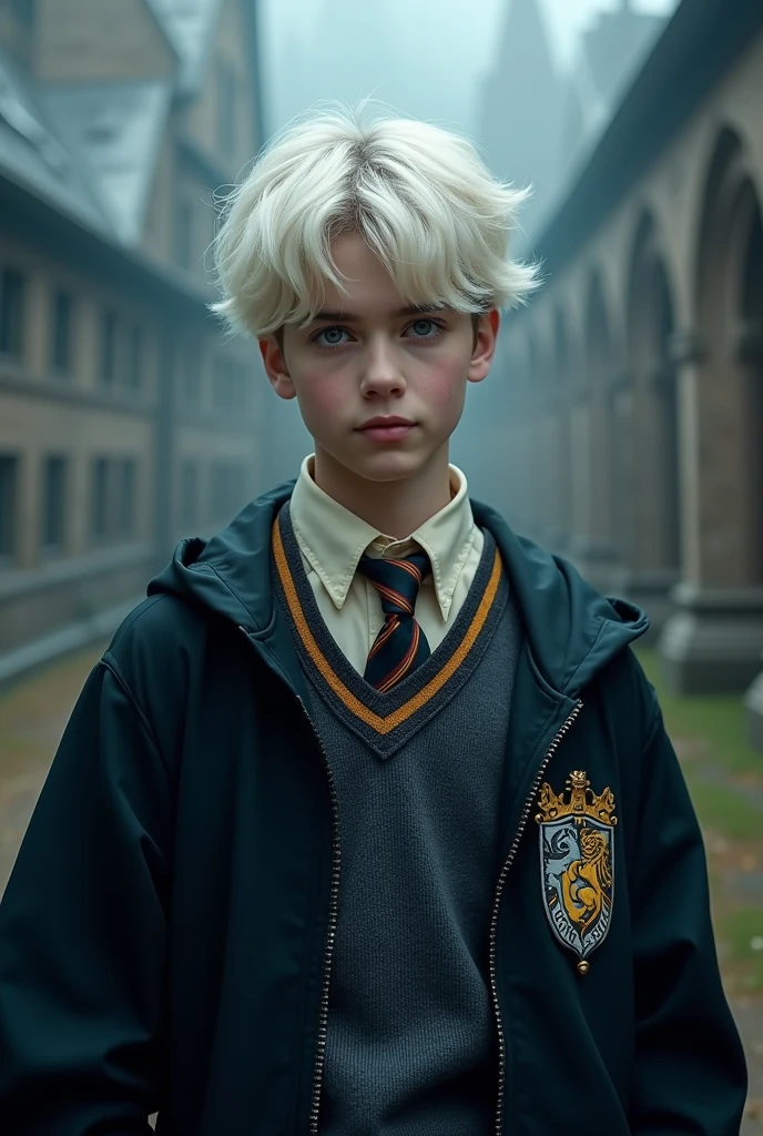 Student at Hogwarts, , golden blonde hair, sea blue eyes, white skin ...