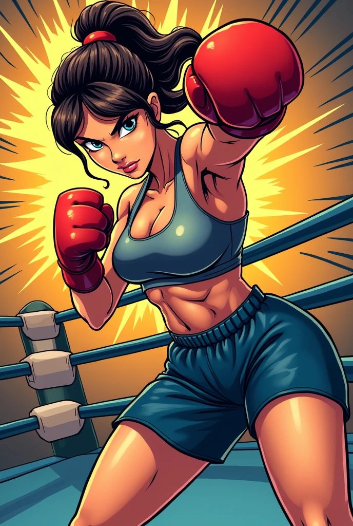 Girls boxer 6 comic book image cartoon - SeaArt AI
