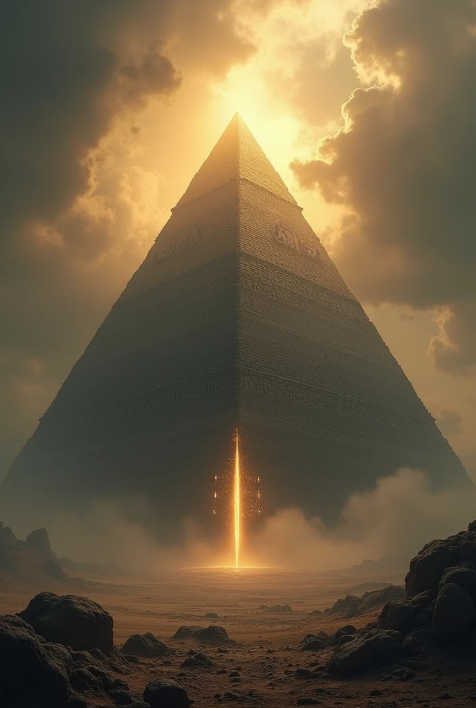 A detailed illustration of an ancient pyramid, detailed stonework ...