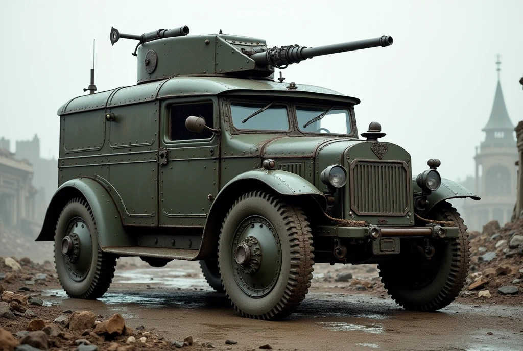 German World War I armored minivan - SeaArt AI