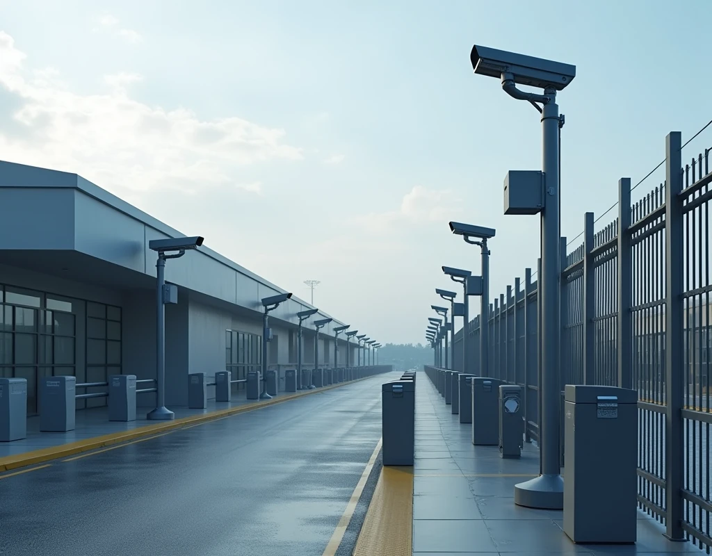 Security cameras and vehicle barrier - SeaArt AI
