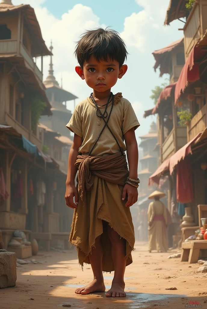 Ancient Indian poor child clothing - SeaArt AI