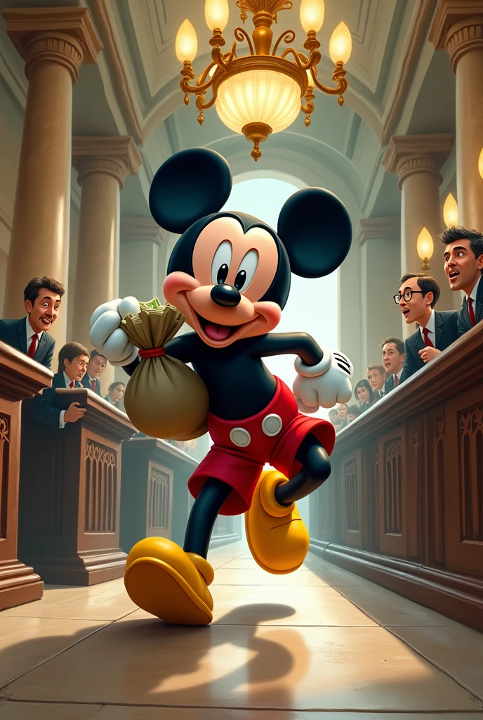Mickey mouse robbing a bank - SeaArt AI
