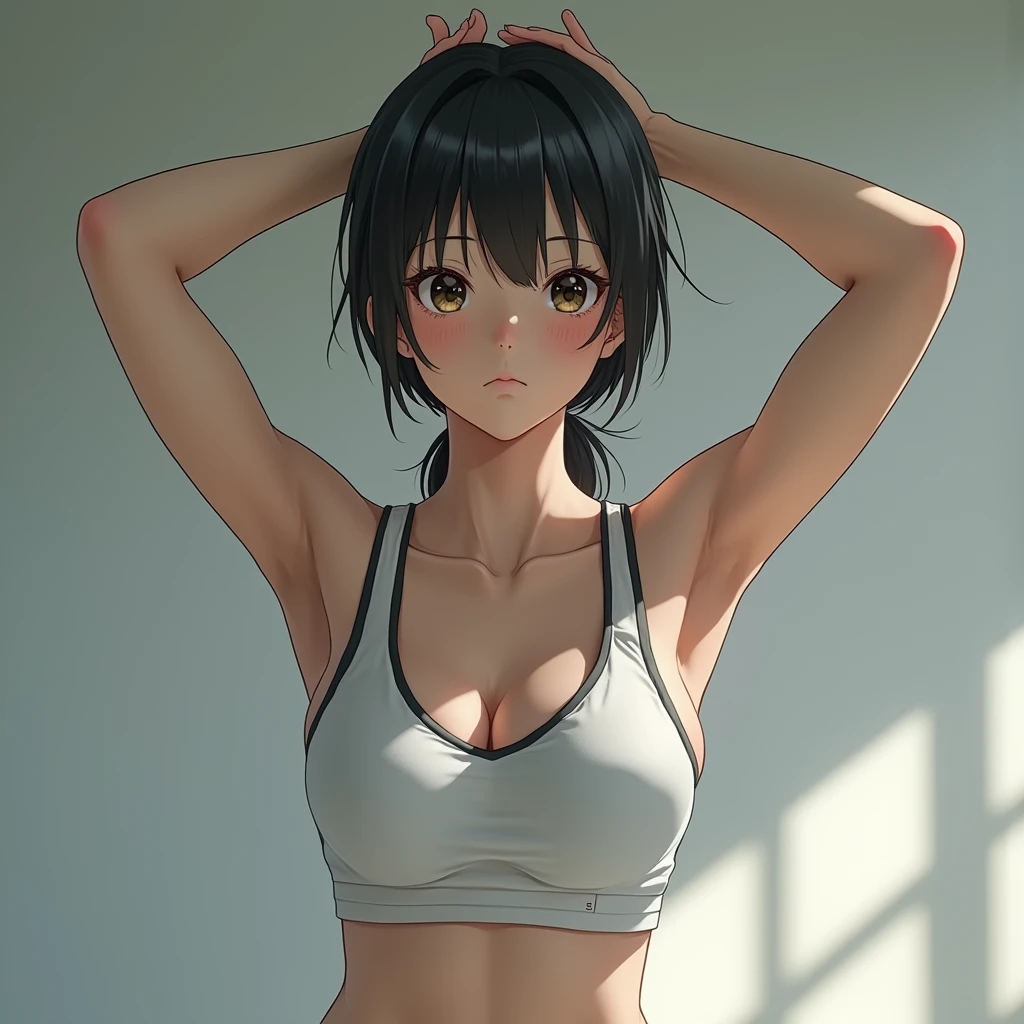 Realistic glowing skin, (発Sweat:1.8),(On all fours:1.8),Look back at your face - SeaArt AI