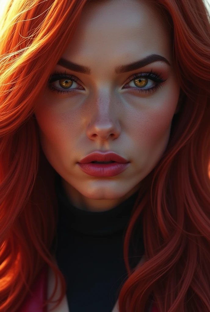 Wanda Maximoff, Red hair, , Marvel, Scarlet witch, Red orange Hair Face ...