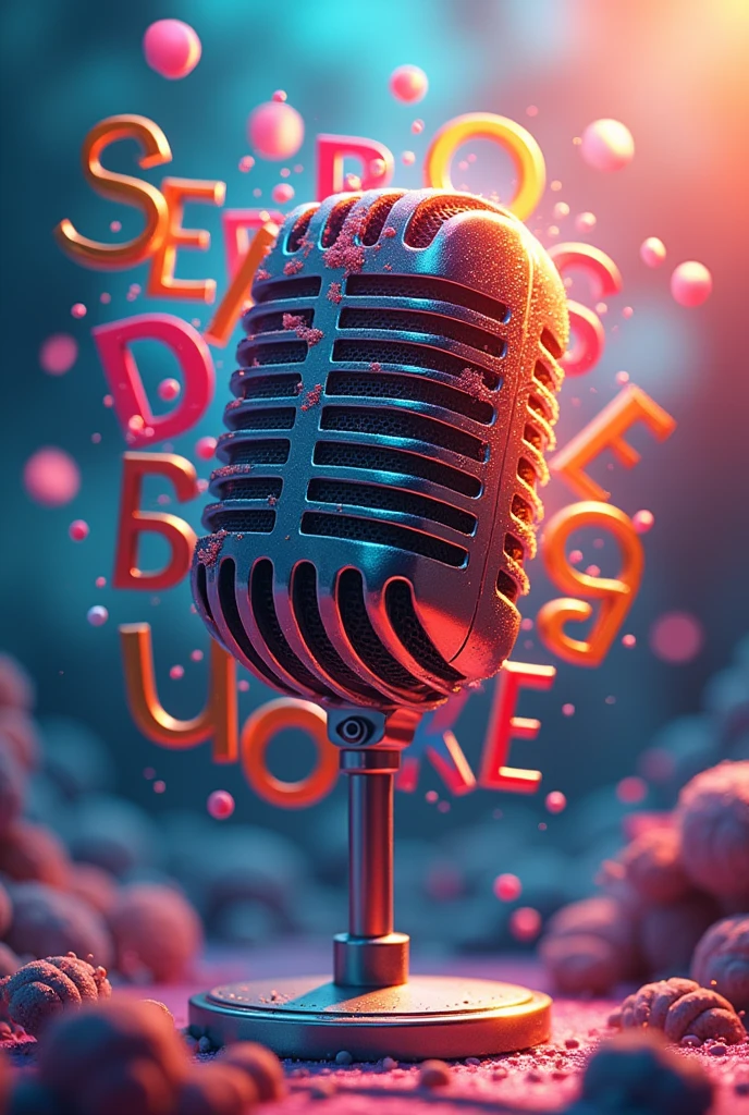 Collabsh fonts words make 3d the content is singing put mic - SeaArt AI