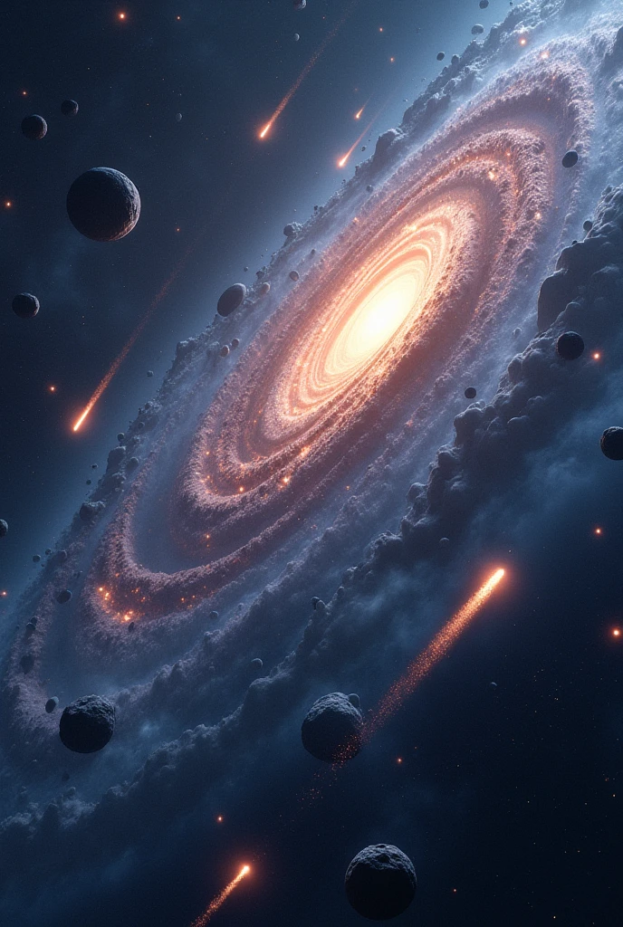 Create a realistic landscape image of the universe with the andromeda ...
