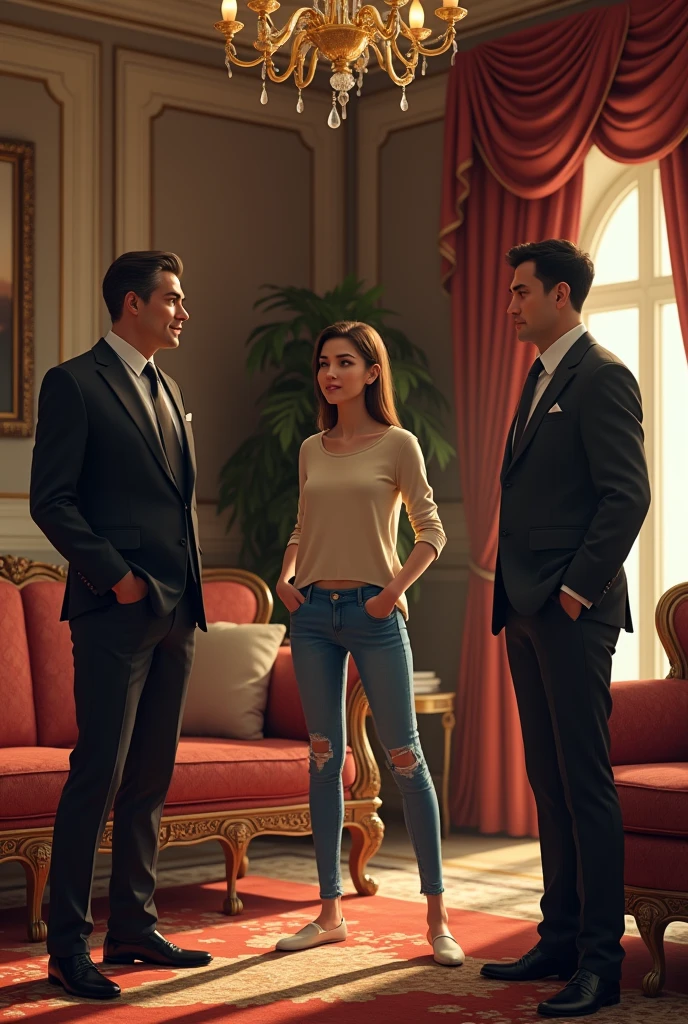 Rich girl talking to her parents in the living room the girl in less ...