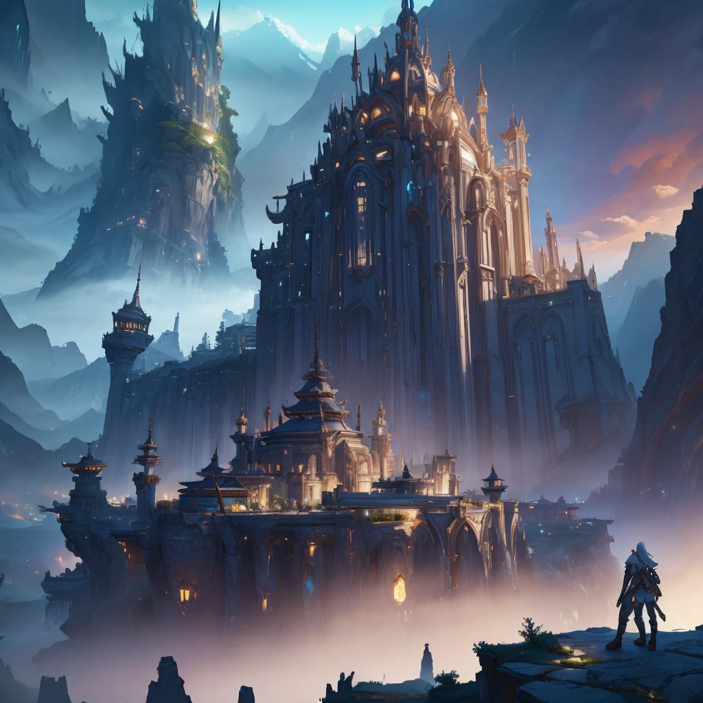 High quality, detailing, concept art, Landscape, techno fantasy - SeaArt AI