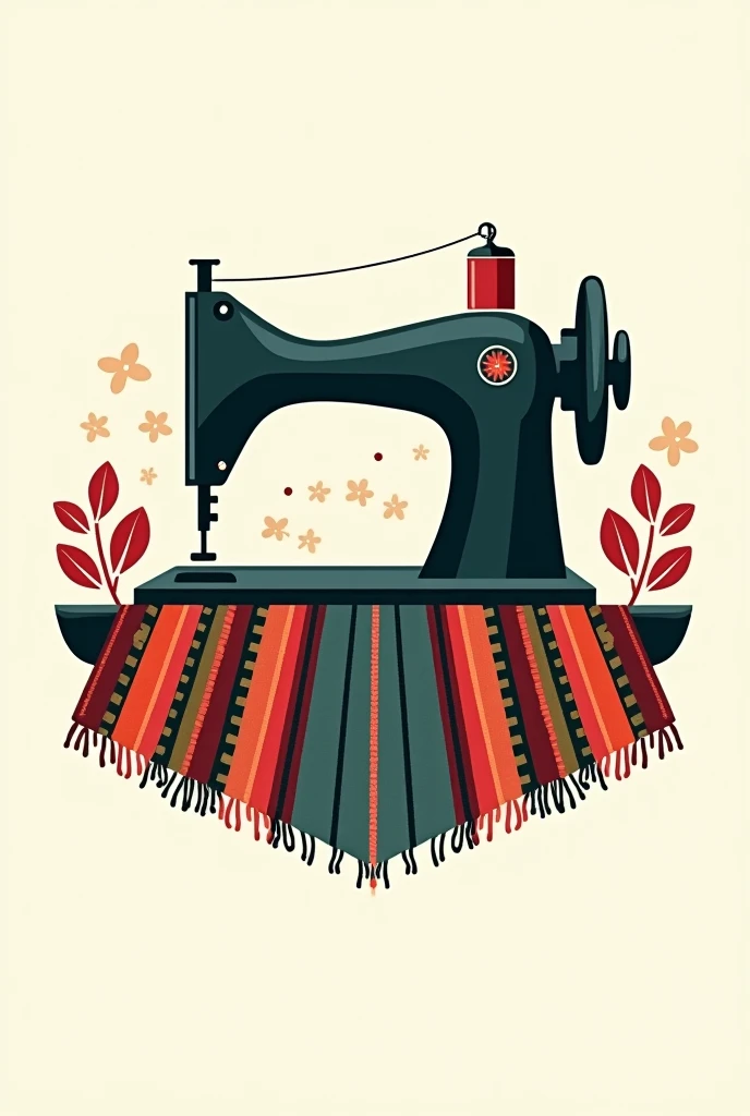 Create a logo with a sewing machine and Andean blankets for a craft ...