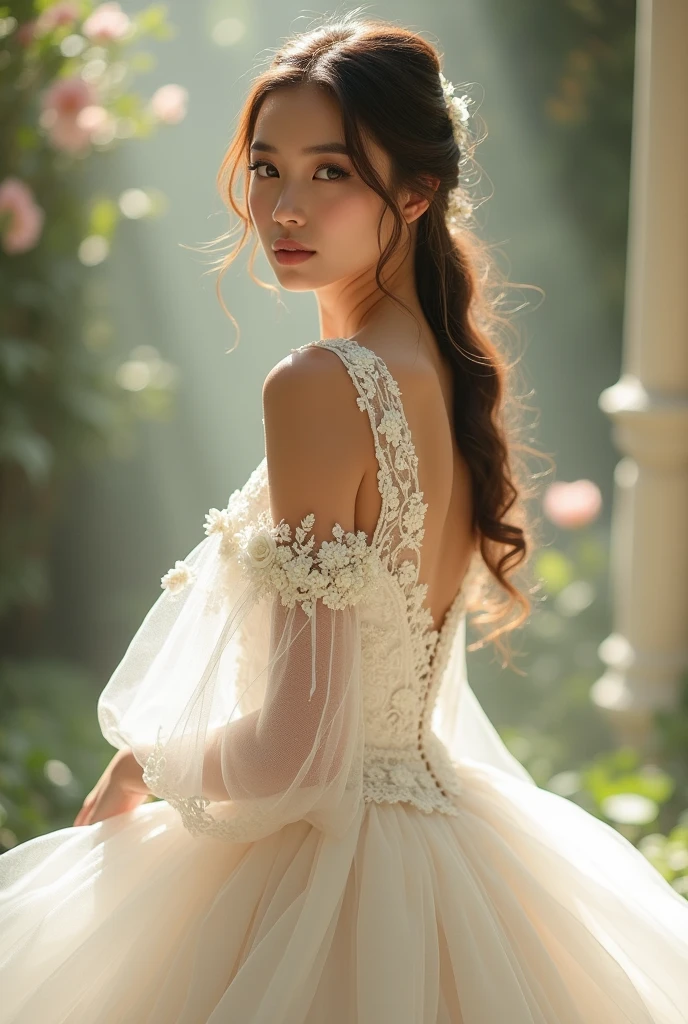 Beautiful girl in wedding dress - SeaArt AI