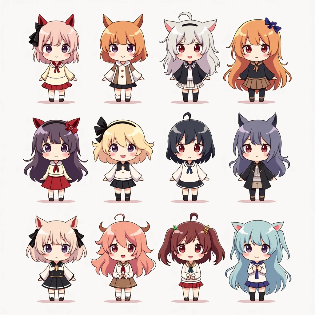 A close up of a bunch of anime characters with different hair styles ...