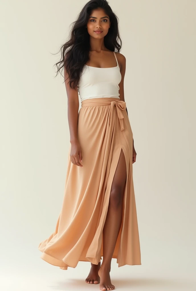 26 year indian woman, ivory complexion, full body image wearing skirt ...