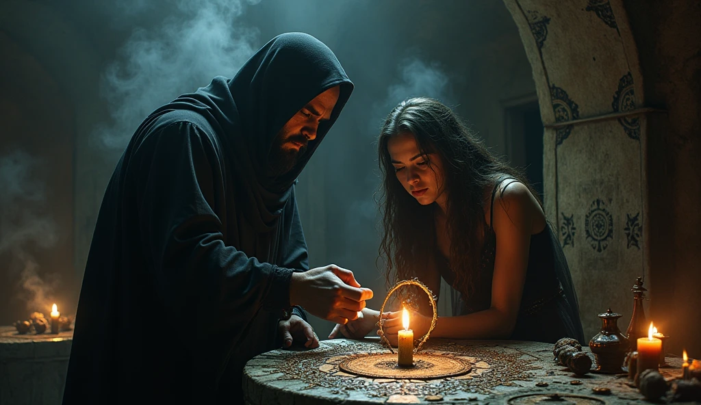 A muslim man black magic use a woman - SeaArt AI