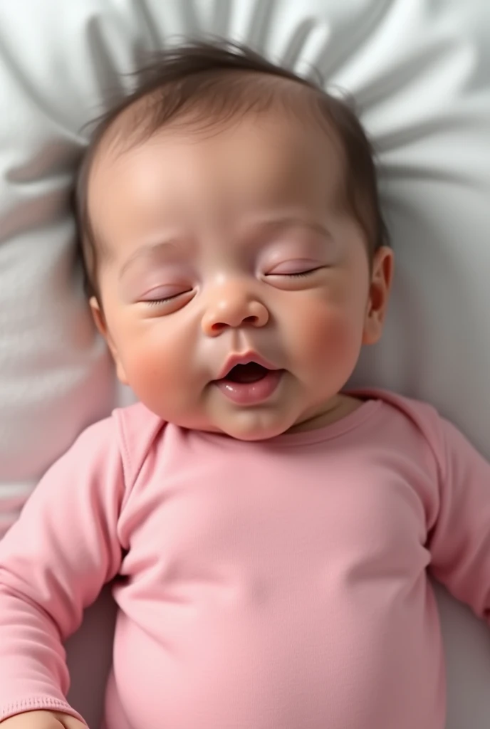 A proper and proportionate newborn nasal. Well-defined lips in cross ...