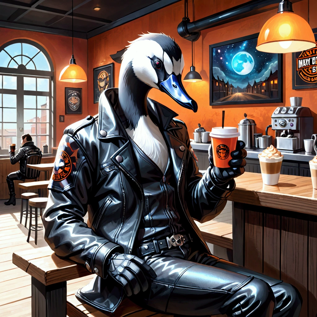 Cartoon of an extremely badass anthropomorphic crow wearing an insanely ...