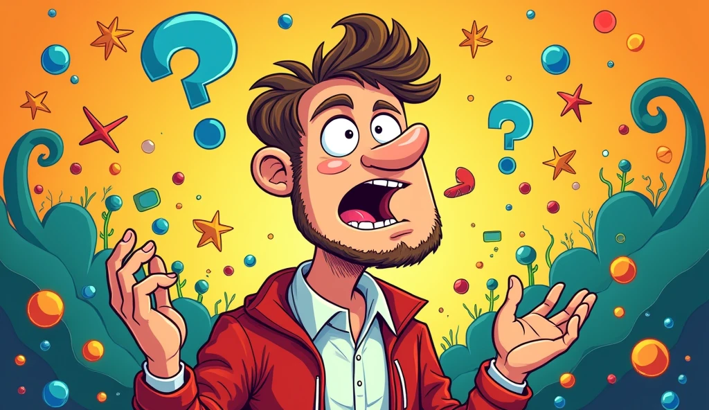A man speaking nonsense , cartoon - SeaArt AI