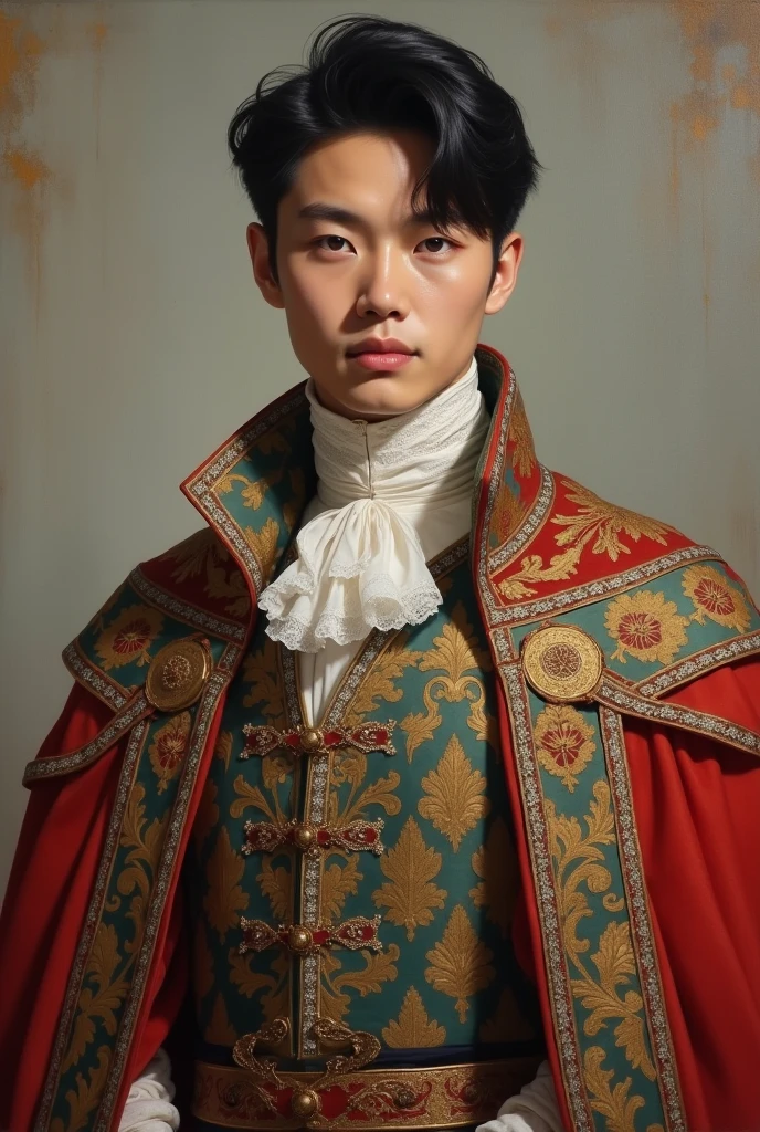 Handsome korean 18 fitted guy in an english prince outfit painting ...