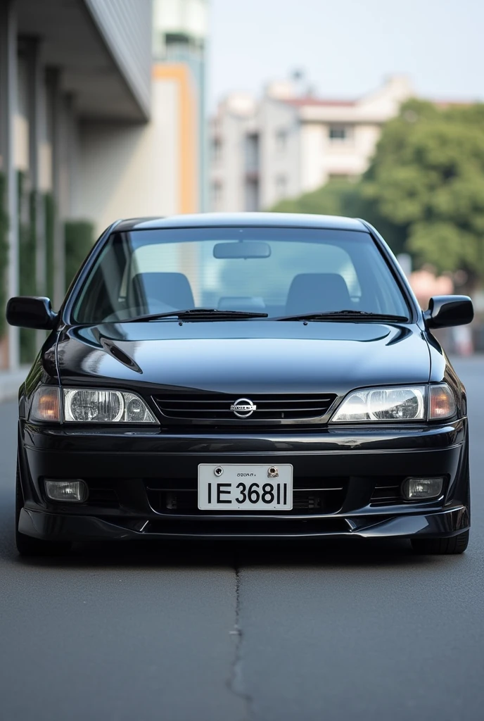 日産 サニー N16 2001年モデル フロントバンパーのみ改造済み その他はノーマル アグレッシブなルック フロント - SeaArt AI