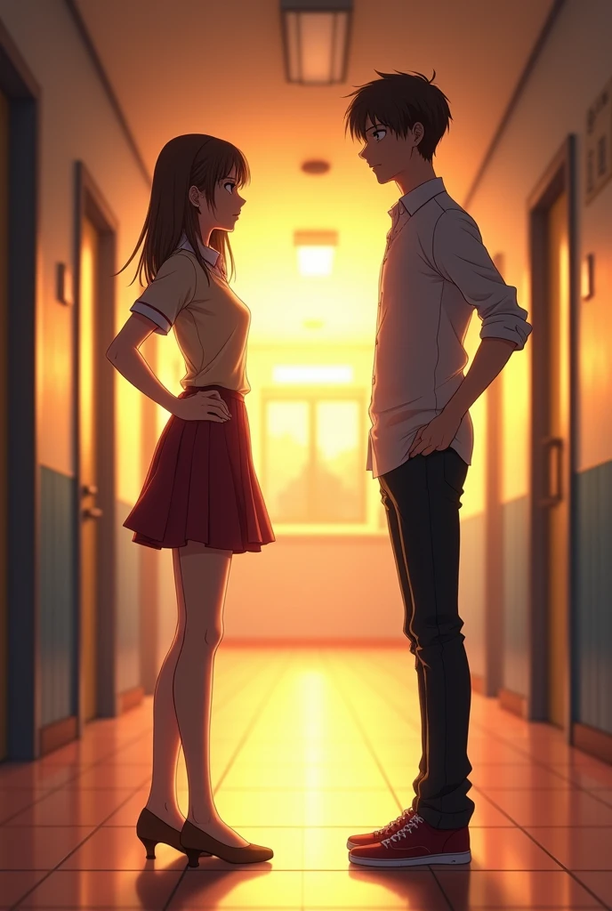 Anime, couple, man, woman, hands on hips, facing right, facing left ...