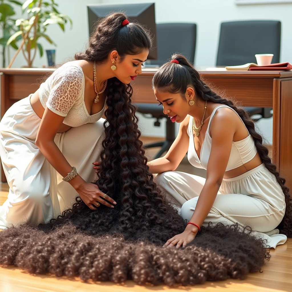 In luxerius office items sorrounded bright lighted modern indian office - SeaArt AI