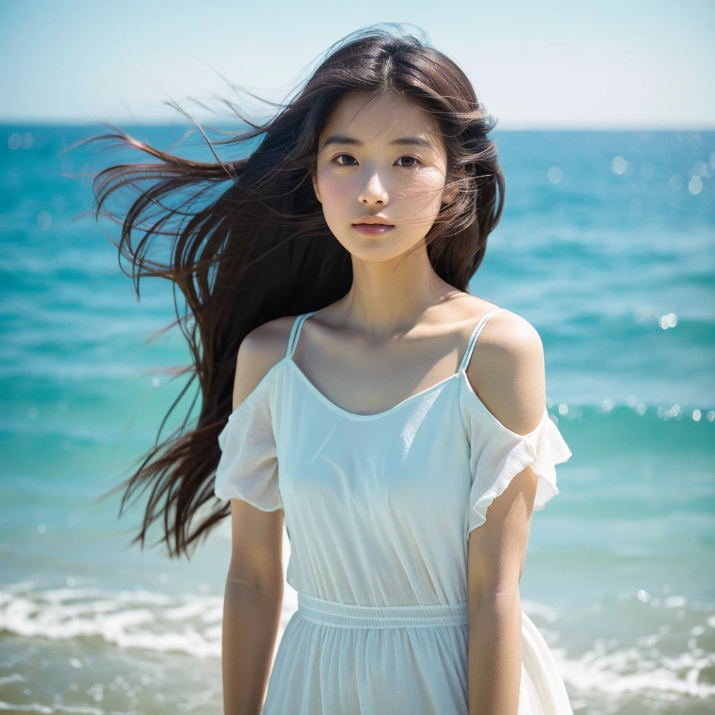 A hyper-realistic image of a single Japanese woman in her early 20s ...