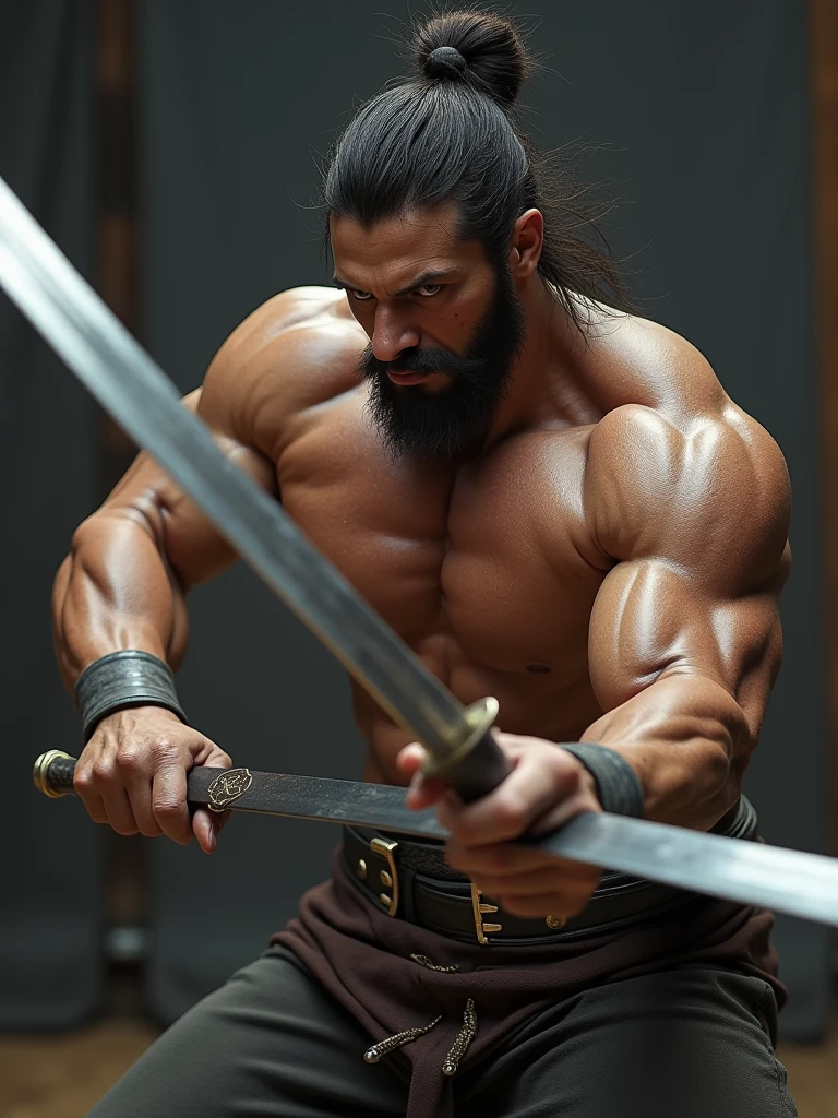 mercenary holding a two-handed sword))), training - SeaArt AI
