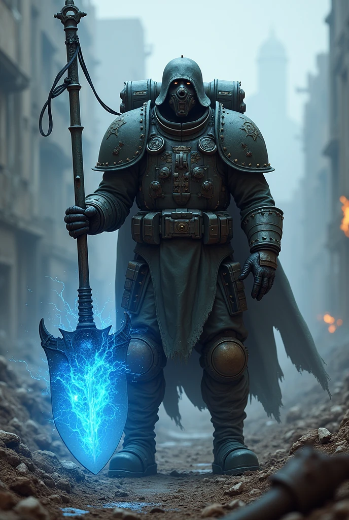 Deathkorps of Krieg soldier with shovel in hand, but the shovel is ...