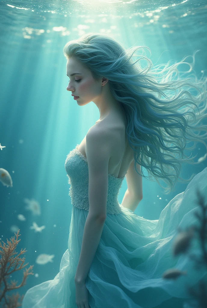 A character womenin under sea. And seeing lot of correls and lot of ...